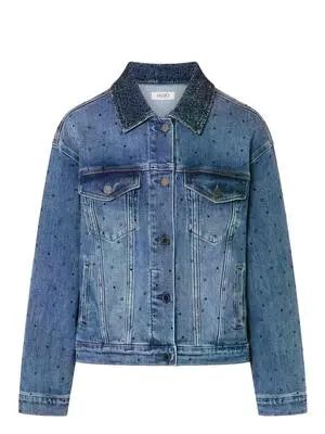 Liu Jo Denim Jacket With Micro-rhinestones - Blue