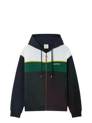Casablanca Colour-block Zip-up Hoodie - Blue
