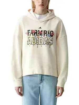 Adidas Farm Rio X Floral Print Logo Hoodie - Neutrals