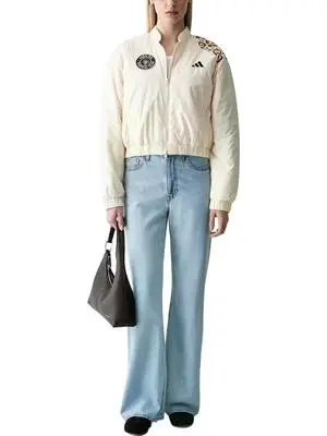 Adidas Farm Rio X Floral Print Bomber Jacket - Neutrals