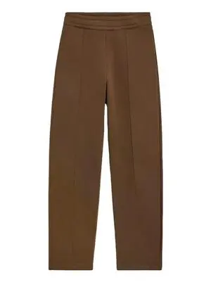 AMI Paris Cotton Wide Leg Track Pants - Brown