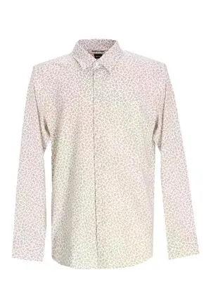 BOSS Button-down Patterned Cotton Shirt - Neutrals