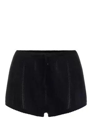 Elisabetta Franchi Knit Openwork Briefs With Scalloped Edges - Black