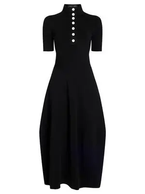 Proenza Schouler Mathilde Dress In Compact Stretch Viscose - Black
