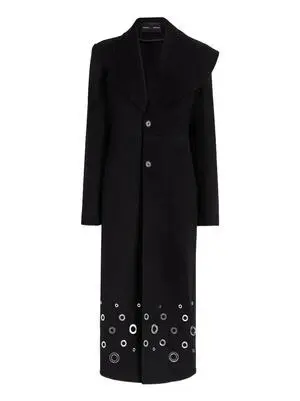 Proenza Schouler Alix Coat In Compact Melton Wool - Black