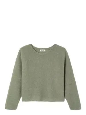American Vintage Boxy-cut Fluffy Knit Sweater - Green