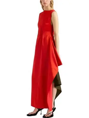 Proenza Schouler Isoria Dress In Solid Satin Red