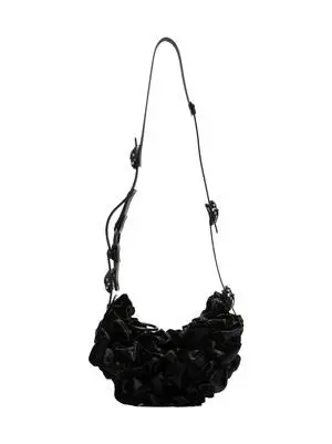 INNERRAUM Velvet Ruffled Tote Bag - Black