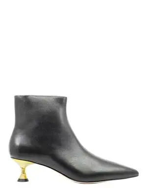Studio Amelia Studio Amelia Pointed-Toe Ankle Boots With Kitten Heel Black