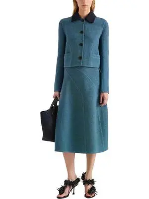 Proenza Schouler Proenza Schouler Gaelle Skirt In Double Face Melange Outerwear Blue