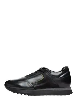 POCHE PARIS Panelled Lace-up Sneakers - Black