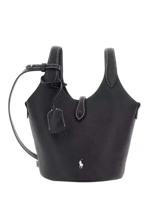 Polo Ralph Lauren Small Leather Tote & Crossbody - Black