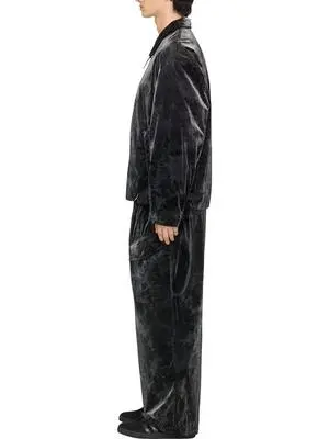 Y3 Marble Print Buckle Detail Jacket - Black
