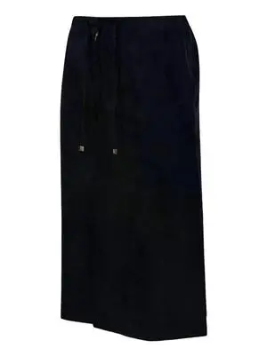 MAX MARA S Max Mara Drawstring Suede Midi Skirt
