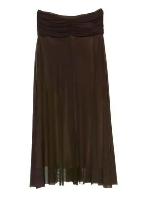 TWINSET Ruched-waist Mesh Skirt