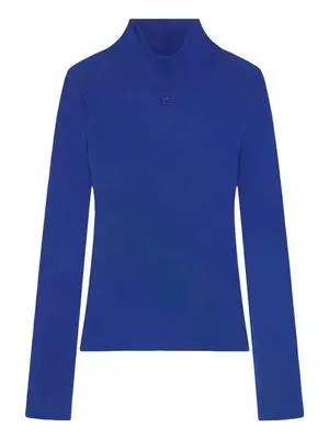 COURREGES Milano Knit Mock-neck Sweater - Blue