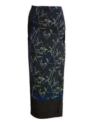 Proenza Schouler Proenza Schouler Anais Printed Stretch Cady Skirt Blue