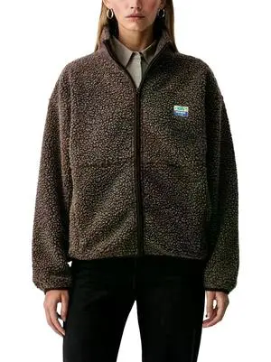 American Vintage American Vintage Fleece Zip-Up Jacket Brown