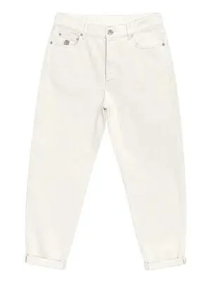 Brunello Cucinelli Logo Patch Jeans - White