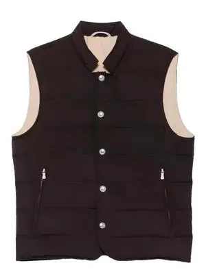 Eleventy Quilted Gilet - Brown