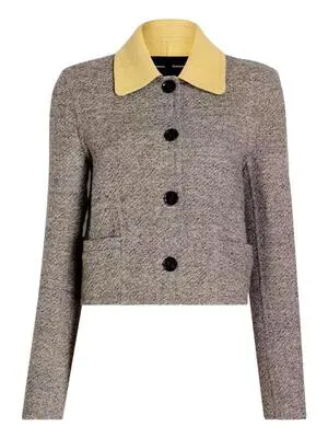 Proenza Schouler Gaelle Jacket In Double Face Melange Outerwear Grey