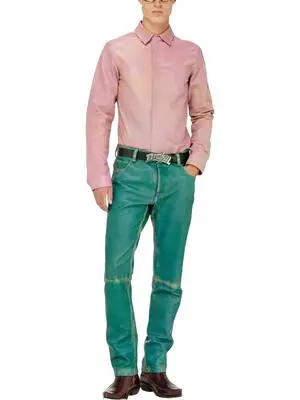 DIESEL® Shirt In Treated Leather - Pink
