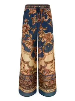 Zimmermann Aster Floral-print Trousers Blue