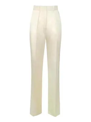 Elisabetta Franchi Stretch-satin Trousers - Neutrals