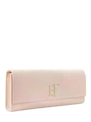 Elisabetta Franchi Elisabetta Franchi Patent Leather Clutch Bag Neutrals