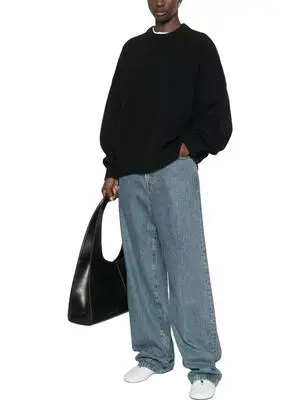 RÓHE Crew Neck Drop-shoulder Sweater - Black
