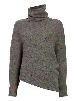 Proenza Schouler Abie Donegal Knit Mock Neck Sweater - Grey
