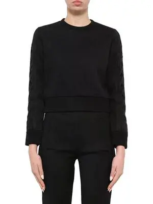 Neil Barrett Braided Sleeve Crew Neck Sweater - Black