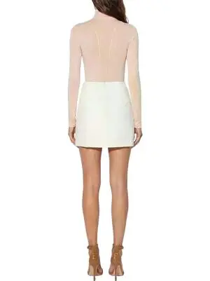 Elisabetta Franchi Lightweight Crêpe Miniskirt With Bow Detail - White