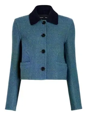 Proenza Schouler Gaelle Jacket In Double Face Melange Outerwear Blue