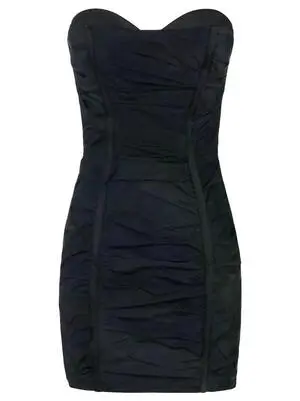 Elisabetta Franchi Taffeta Voile Mini Dress - Black