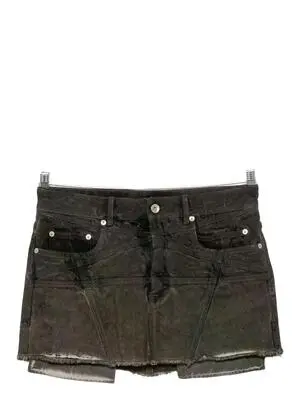 RICK OWENS Rick Owens DRKSHDW Faded Frayed-Hem Mini Skirt