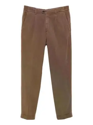 Alpha Industries Pleated Tapered-leg Trousers - Brown