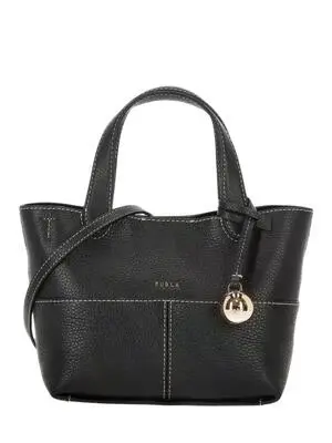 FURLA Contrast-stitch Pebbled Leather Tote Bag