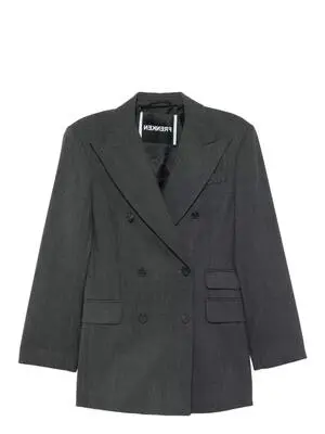 FRENKEN Double-breasted Peak-lapel Blazer - Grey