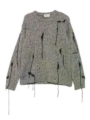 ATOMO FACTORY Distressed Marl-knit Sweater - Grey