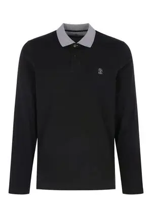 Brunello Cucinelli Long-sleeve Polo Shirt - Black