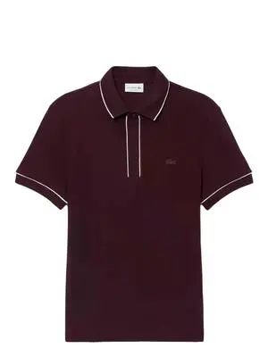 Lacoste Paris Piped-trim Piqué Polo Shirt - Red