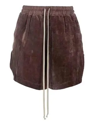 RICK OWENS Rick Owens Velvet Drawstring Mini Shorts