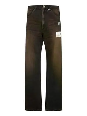Mihara Yasuhiro Folded Denim Pants - Black