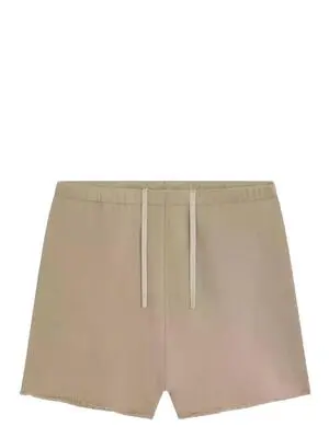 SWEET PANTS Logo Patch Raw-edge Shorts - Neutrals