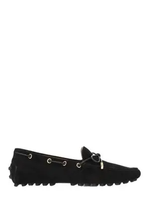 TOD'S Suede Loafers With Bow Detail - Black