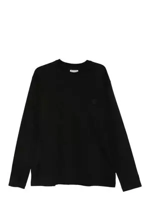 WOOYOUNGMI Logo Print Long Sleeve Sweater - Black