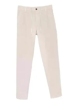 Eleventy Pleated Drawstring Waist Trousers - Neutrals