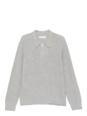 SAMSOE SAMSOE Ribbed-knit Quarter-zip Polo Shirt