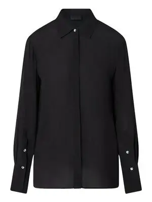Liu Jo Crepe De Chine Shirt With Jewel Buttons - Black
